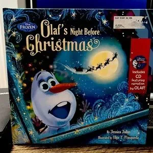 Disney | Toys | Disney Olafs Night Before Christmas Book With Cd | Poshmark